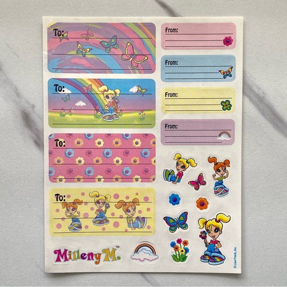 Lisa Frank | Office | Vtg Lisa Frank Milleny M Gift Tags Envelope ...